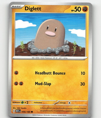 Pokemon Diglett 050/165 Scarlet & Violet - 151 | eBay