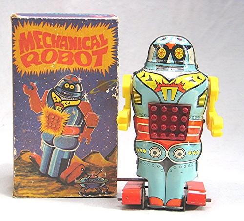 Vintage Greek Tin Wind Up Mechanical Robot -- Mint in the Box | eBay