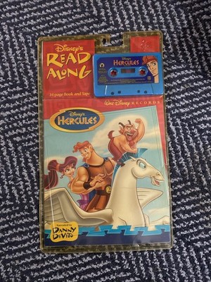 Vtg Disney Hercules Read Along Book & Cassette Tape Narrated by Danny ...