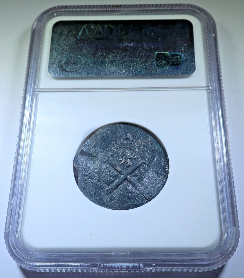 NGC Piedmont Shipwreck 1669 Spanish 2 Reales Genuine 1600's Pirate Cob ...