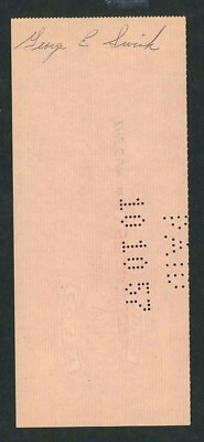 George Swink, Movie Industry - Hand Signed/Autographed Personal Check ...