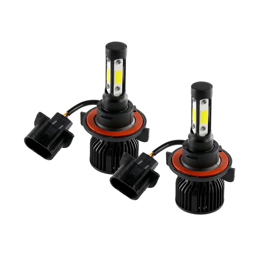 4 Sided 9008 H13 LED Headlight High Low Beam Bulbs Super Bright 6500K ...