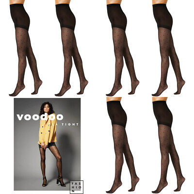 6x Voodoo Lola Tight Polka Dot Spot Black Stockings Pantyhose Tights ...