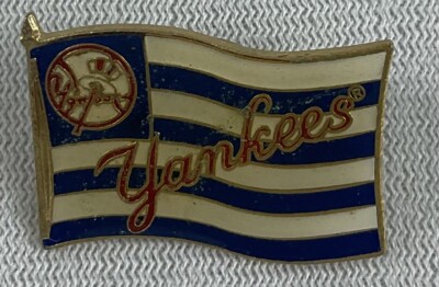 Lapel/Hat Pin #231-MLB Vintage NEW YORK YANKEES BLUE/WHITE STRIP FLAG ...