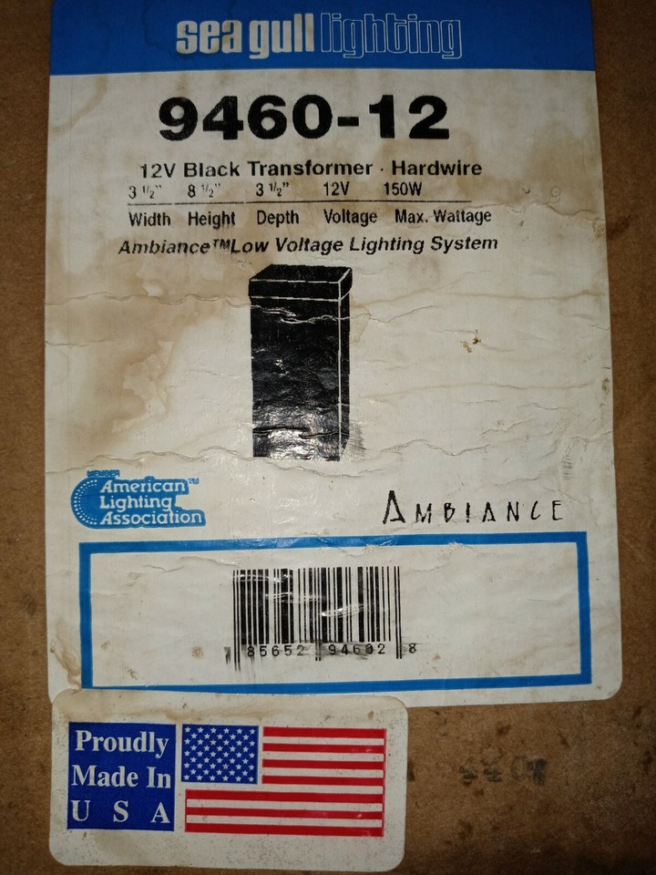 12V BLACK TRANSFORMER HARDWIRE 150W 9460 12 MADE IN USA | eBay