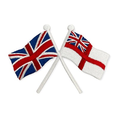 Royal Navy White Ensign and Union Jack crossed flag Iron or sew on ...