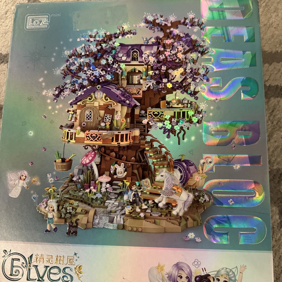 Read* Purple Tree House Building Block Set, 3991 Pcs Forests Treehouse ...