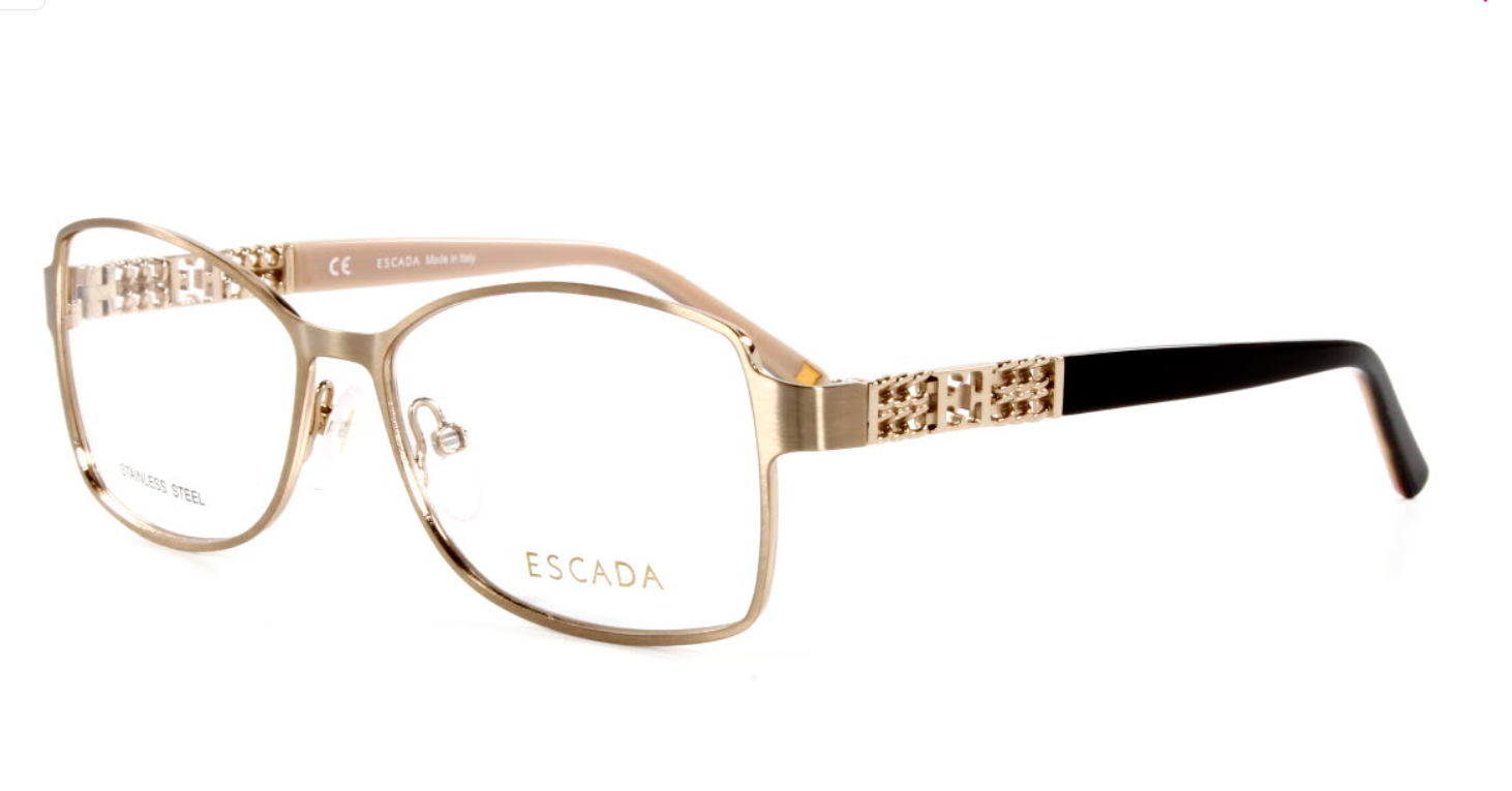 Escada Eyeglasses VES876 COL.0383 Gold Full Rim Frames 55mm Rx-Able ST ...
