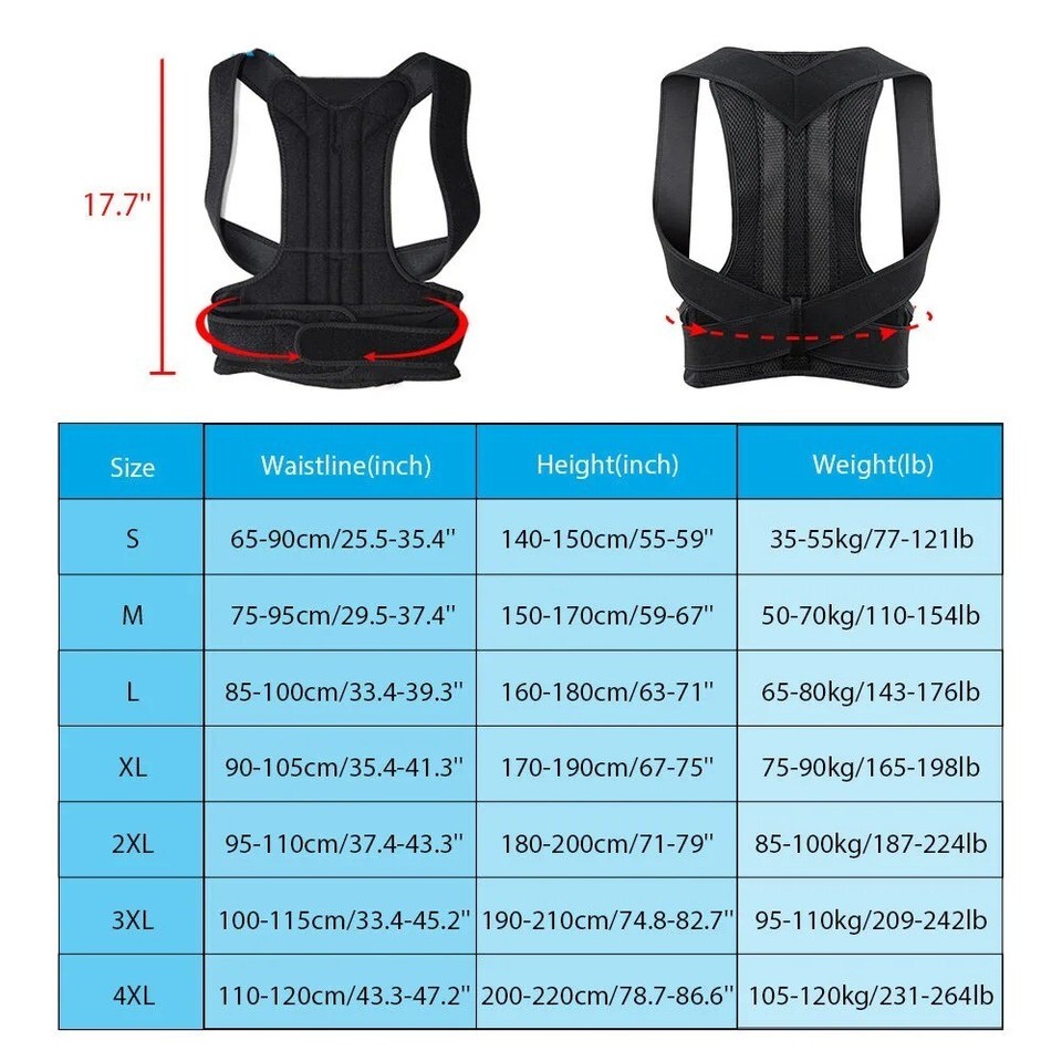 True-Fit Posture Corrector For Men Women Adjustable Belt Back Brace ...