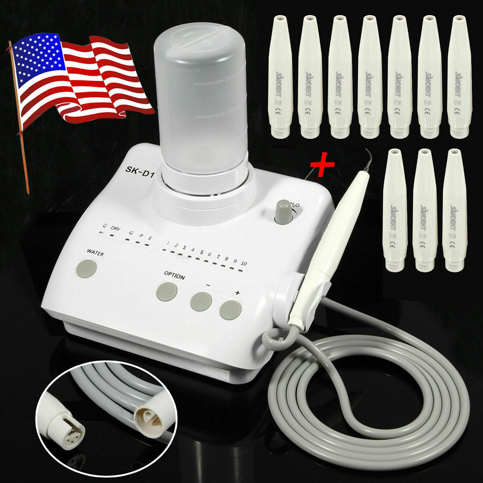 Dental Ultrasonic Piezo Scaler 2 Bottles Fit Dte Satelec Tips W 10pcs