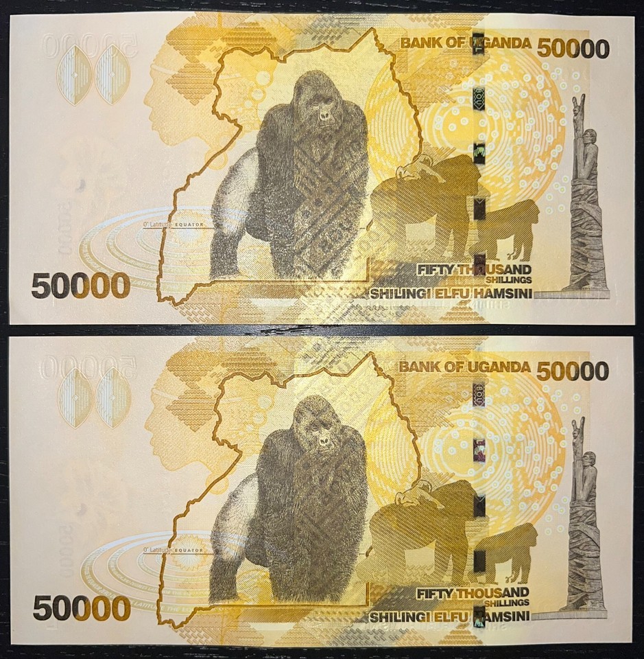 HALF MILLION UGANDA Shillings - NEW 2024 Banknotes, UNC - 10 x 50000 ...