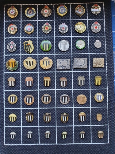 48 pins pin badge football and sport club FC FK PARTIZAN Belgrade ...