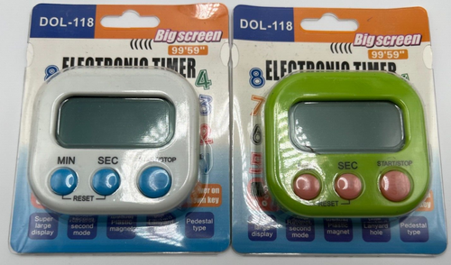 Electronic Memory Timer DOL-118 2 Pack White & Green | eBay