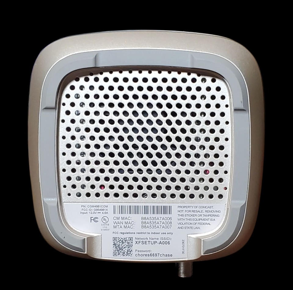 Xfinity xFi Gateway Router XB8-T Wifi CGM4981COM Tested W/Power Adapter ...
