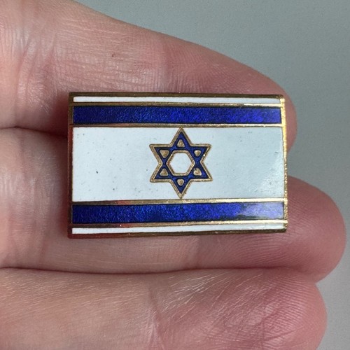 Vtg Israel Flag Enamel Lapel Pin Blue Israeli Zionist Jewish Patriotic ...