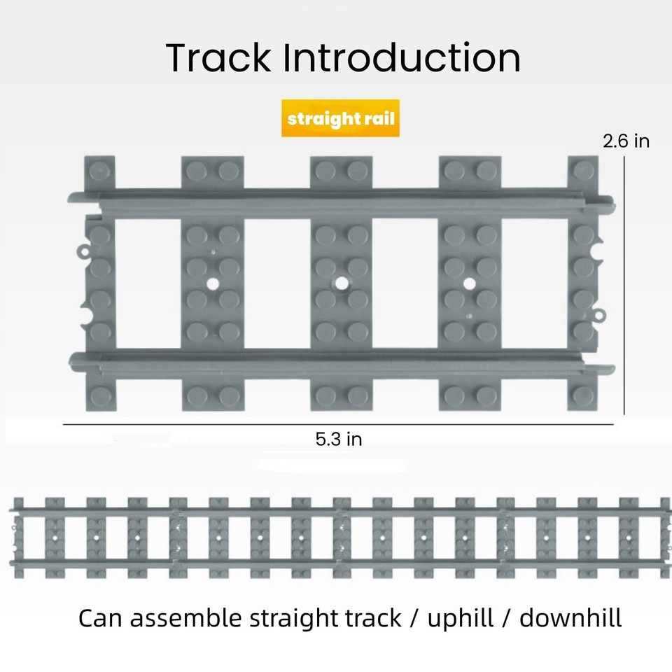 City Train Tracks Building Block Set, 212 Pcs Flexible Rails Train ...