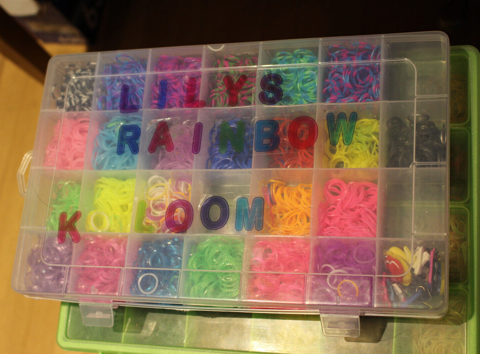 Rainbow Loom Large Lot! Rubber Bands, Charms, Looms, Clips, & Tools, 4 ...
