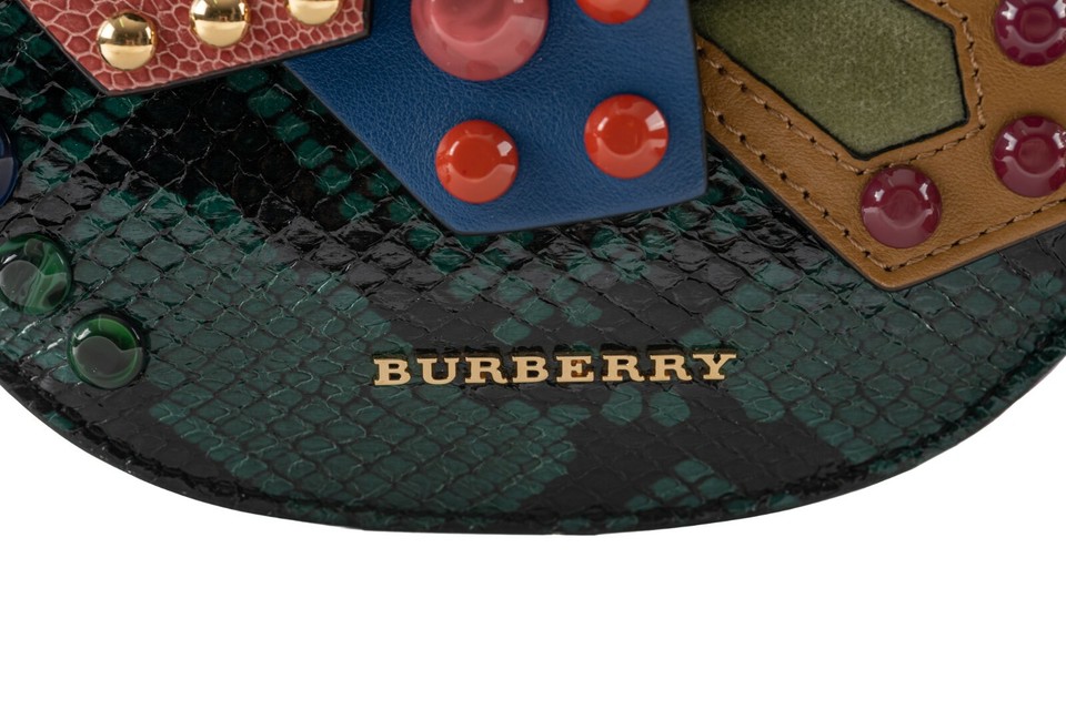 $4250 BURBERRY FALCON Bag Python & Lizard Skin Crossbody In Teal BEASTS ...