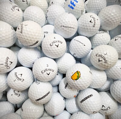 100 White Callaway AA Golf Balls Warbird Supersoft - Used, Near Mint ...