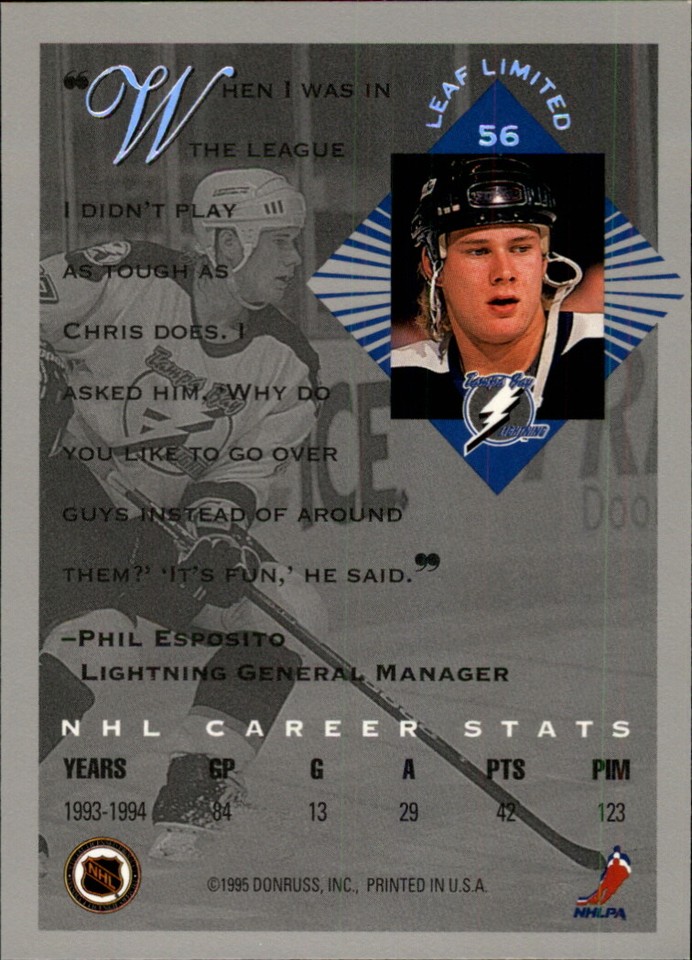 1994-95 Leaf Limited Lightning Hockey Card #56 Chris Gratton | eBay