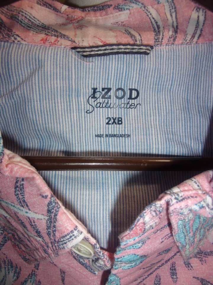 Izod Saltwater Men's SS Button Down Shirt Size 2XB | eBay
