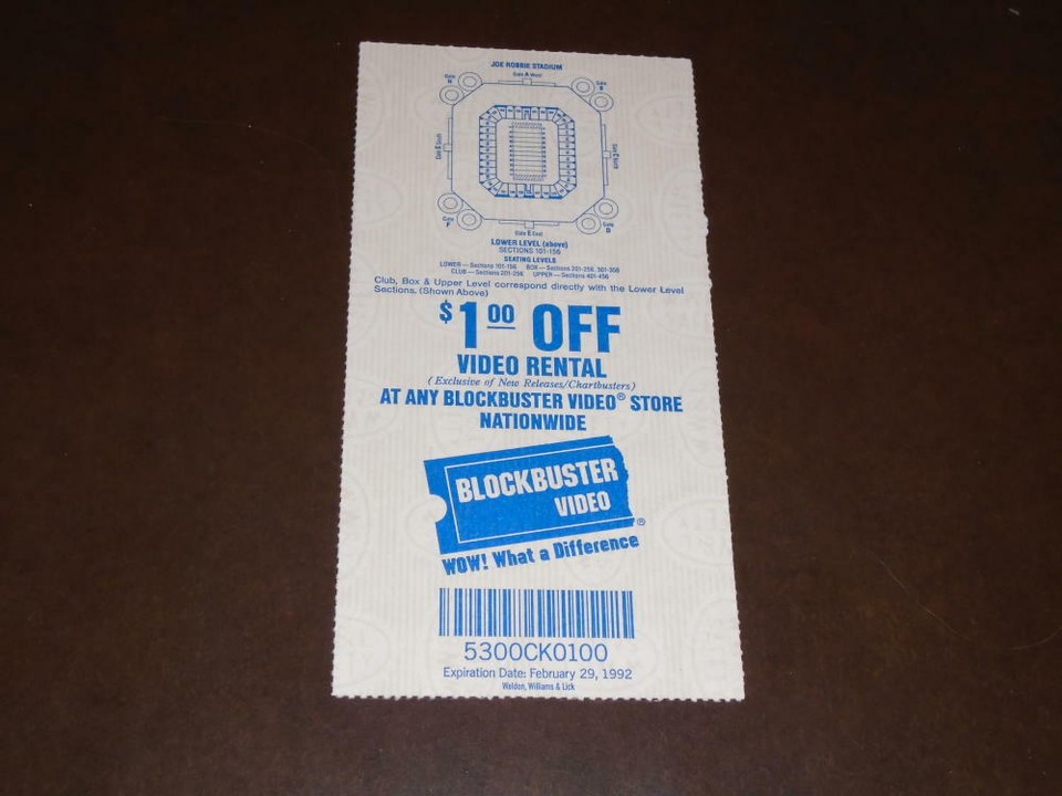 1991 BLOCKBUSTER BOWL FOOTBALL TICKET STUB ALABAMA VS COLORADO NR MINT ...