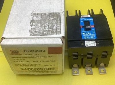 New Circuit Breaker Eaton GHB3040 40 Amp 3 Pole 277/480 Bolt On | eBay