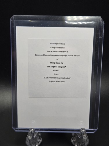 CHING-HSIEN KO 2025 Bowman Chrome Auto II Redemption Blue Parallel /150 ...