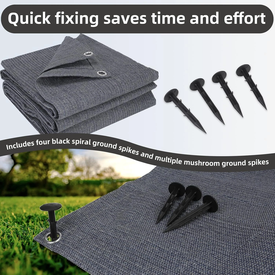 Breathable Caravan Awning Carpet Tent Groundsheet Garden Anthracite in ...