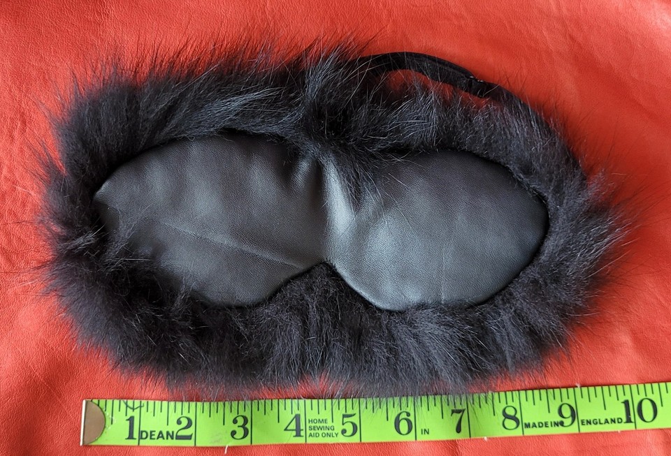 Black Fox Fur Sleep Mask Blindfold | eBay