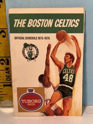 1975-76 Boston Celtics Pro Basketball Official Schedule Tuborg Beer | eBay