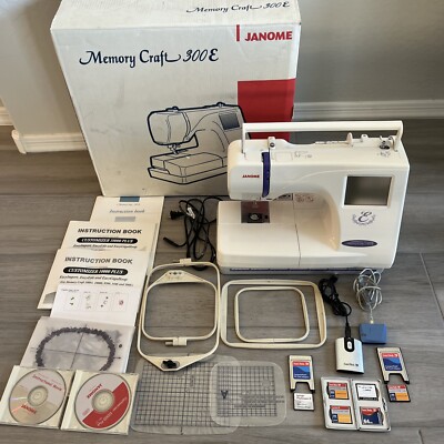 Janome Memory Craft 300E Computerized Embroidery Monogram Machine MANY Extras! | eBay