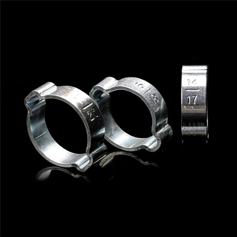 48PCS Double Ear Hose Clips Water Fuel Air Clamps Kit 5-20MM Hose Clamp ...