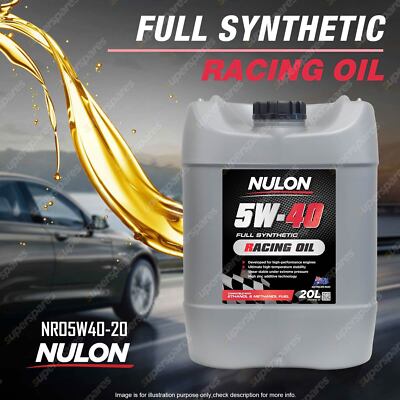 1 x Nulon Full Synthetic 5W-40 Racing Engine Car Oil 20L NRO5W40-20 ...