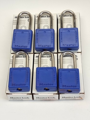 Box of 6 Master Lock 410 KA Blue Safety Lockout Padlock Isolation Tag ...