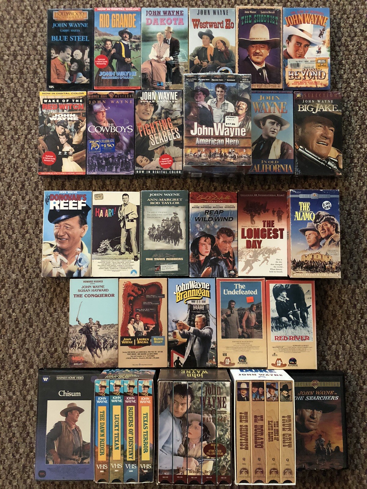 Rare John Wayne 42 Vhs Lot Collection (top 16 Brand New) Western Horror ...
