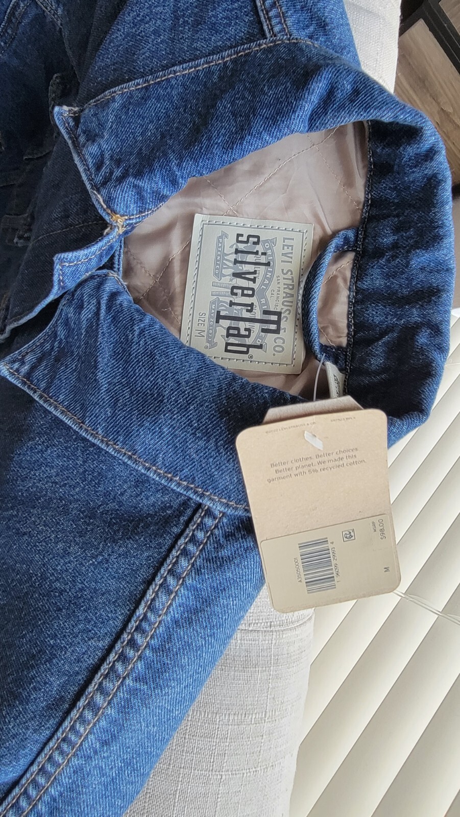 Levi SILVERTAB Denim Jean Baggy Trucker Jacket Mens Size M Lined Denim ...