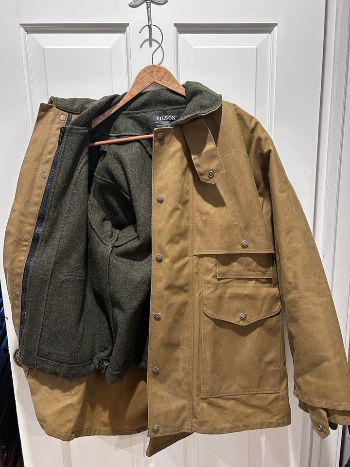 Filson Tin Cloth Packer Coat with Detachable Wool Jacket Liner | eBay