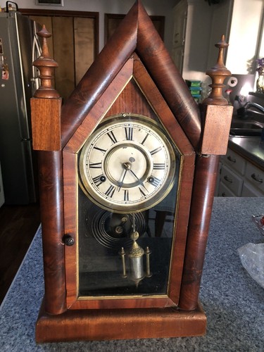 Antique Clock 1879, New Haven Clock Co , CT , USA . Working . Pendulum ...