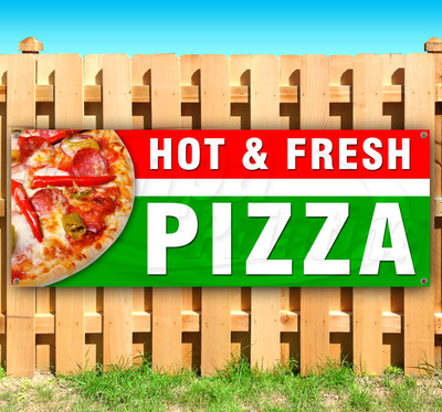 HOT FRESH PIZZA Advertising Vinyl Banner Flag Sign Many Sizes Available ...
