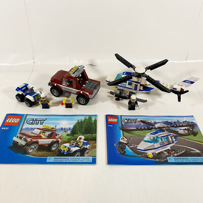 LEGO 4437 Police Pursuit & 7741 Police Helicopter - Complete w ...
