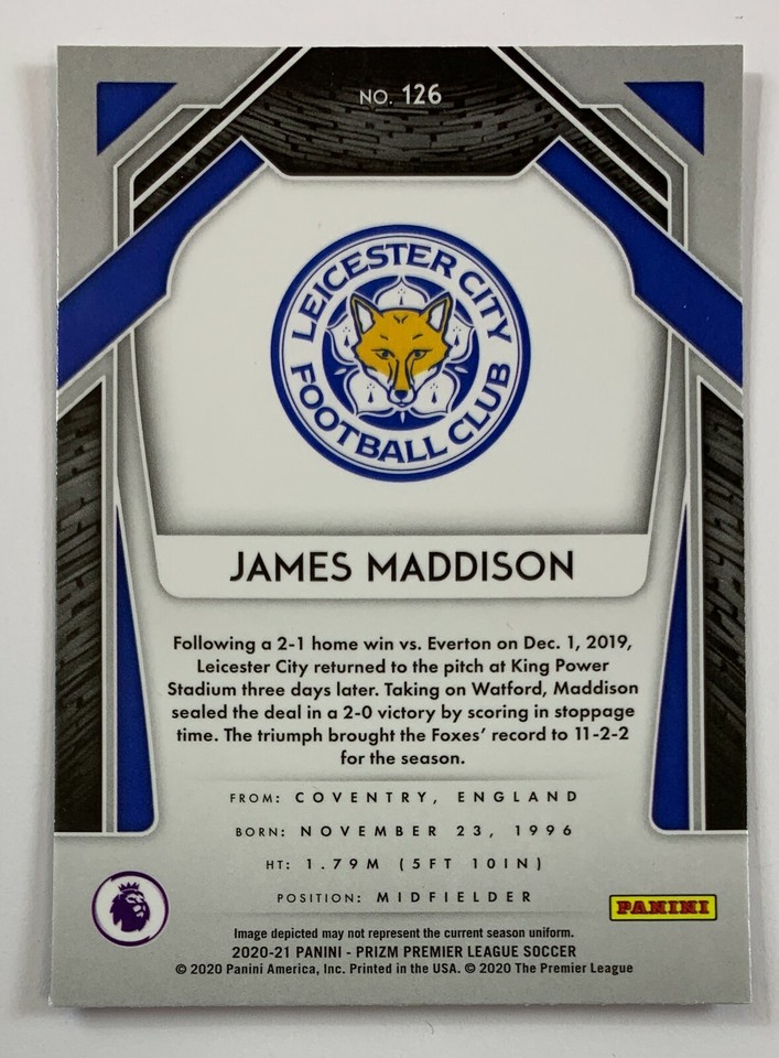 2020-21 Panini Prizm #126 James Maddison Card JFP | eBay