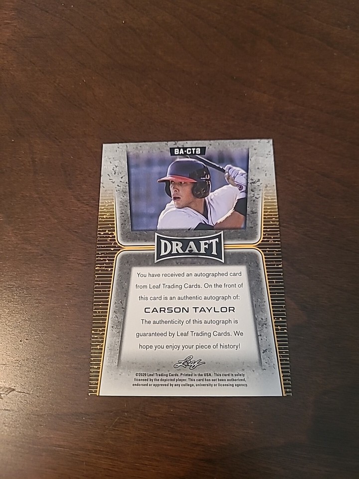 Nice 2020 Leaf Draft Carson Taylor Rookie Auto | eBay