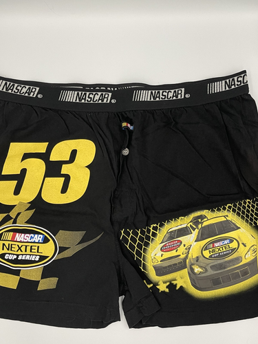 NASCAR Nextel Cup Series Boxer Shorts Mens Large Black Yellow Race Car ...