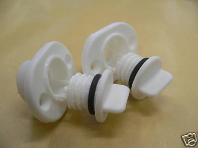 2x Transom Drain Plugs Single Screw type for any boat in White MOTORAMA ...