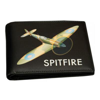 Mens Aviation Military Heritage Black Leather Bifold Wallet With ...