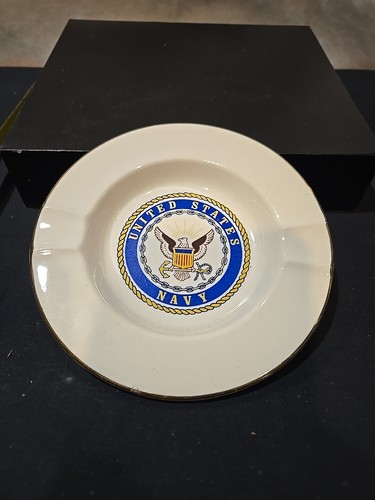 USN United States Navy 5.5" Porecelain Ashtray Logo Vintage Ash Tray | eBay