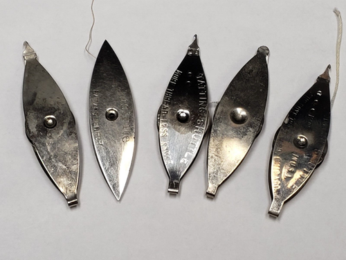5 Vintage Metal Tatting Shuttles Lot Lace Making Tools Boye Just Rite ...
