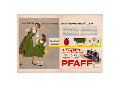 Pfaff Print Ad Sewing Machine Advertising Vintage 1950s Household Woman ...