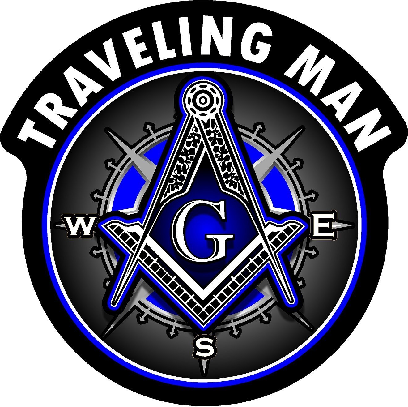 ProSticker 121V (One) Masonic "Traveling Man" Freemason Compass Square ...
